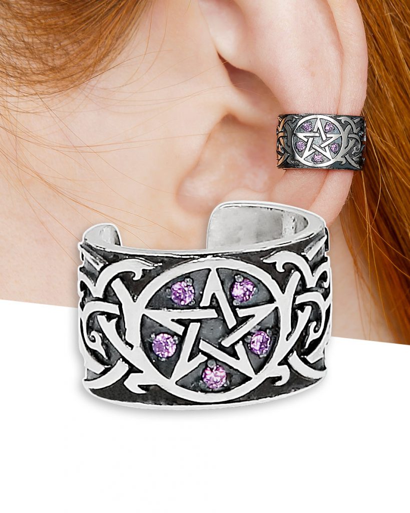 Transform your style with Pentagram ear cuff purple - ear cuff, ear ...