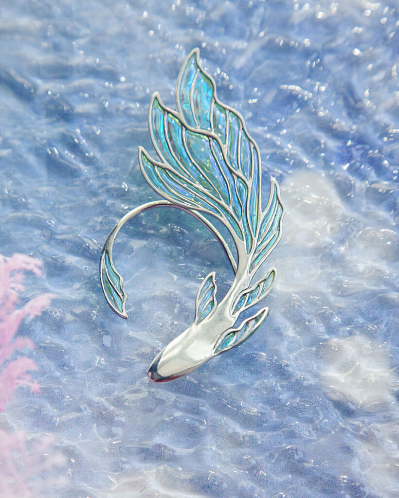 Silver Fish Ear Cuff – Sterling Silver Mermaid Earring