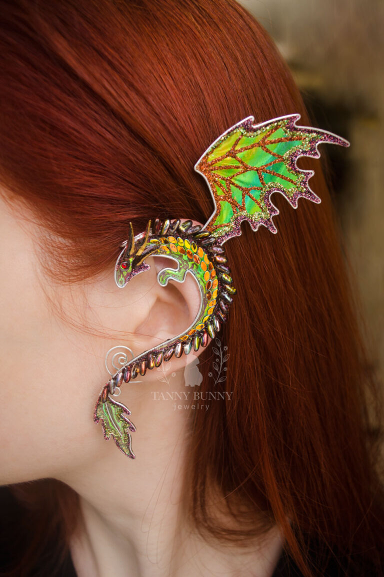 Add elegance with Autumn dragon ear cuff no piercing, dragon earring ...